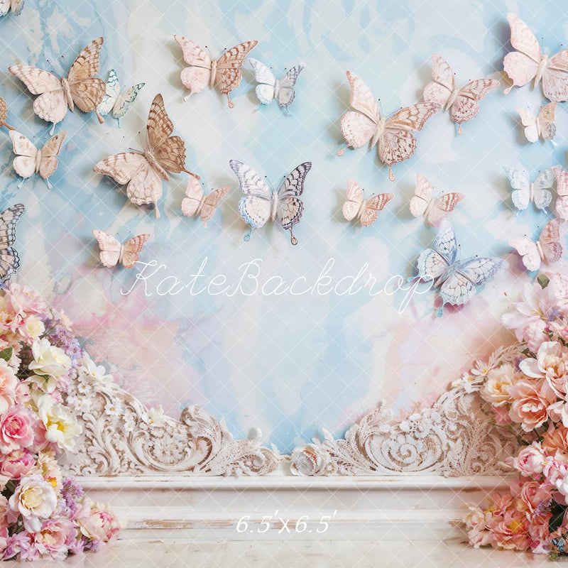 Kate Artistic Style Flower Butterfly Wall Backdrop Designed by Emetsel
