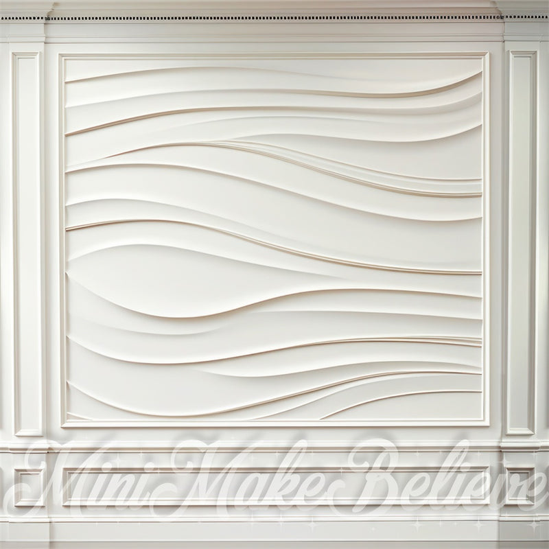 Elegant Curved Wave White Wall Backdrop