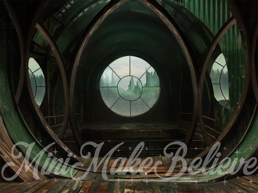 Mystical Circular Window Ruins Backdrop