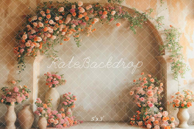 Elegant Vintage Rose Arch Floral Backdrop