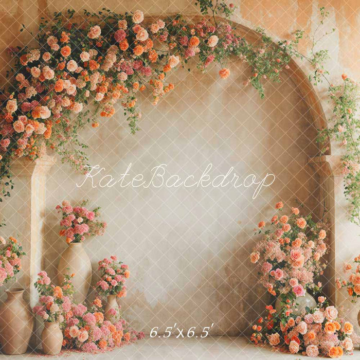 Elegant Vintage Rose Arch Floral Backdrop