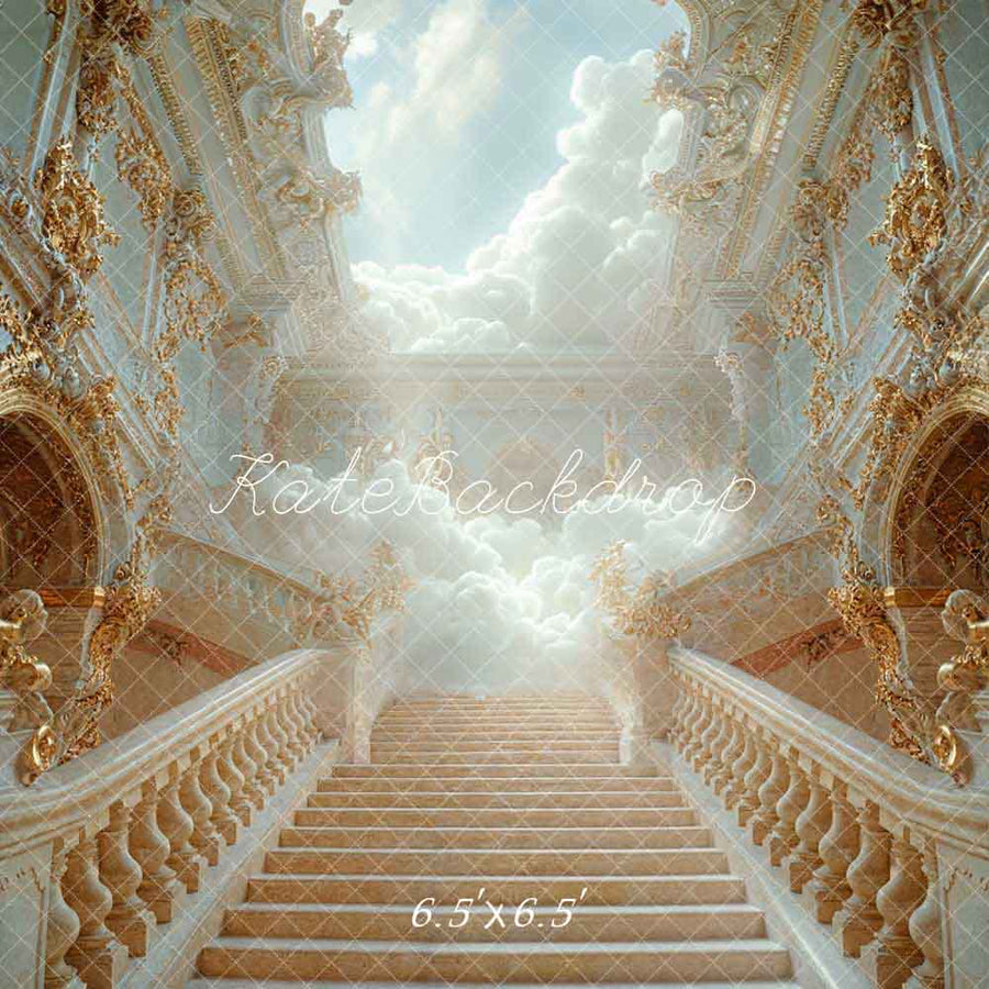 Elegant Baroque Staircase with Sky Backdrop