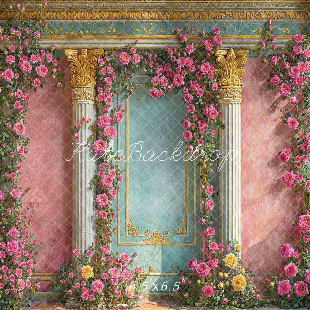 Pared Floral Con Flores Adhesivo De Pared De Flores Rojas JAMW
