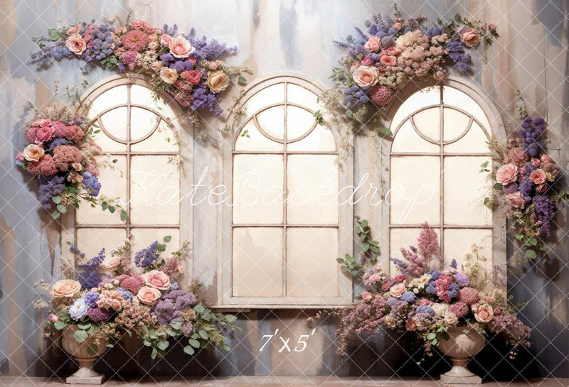 Floral Window Elegance Backdrop Panel