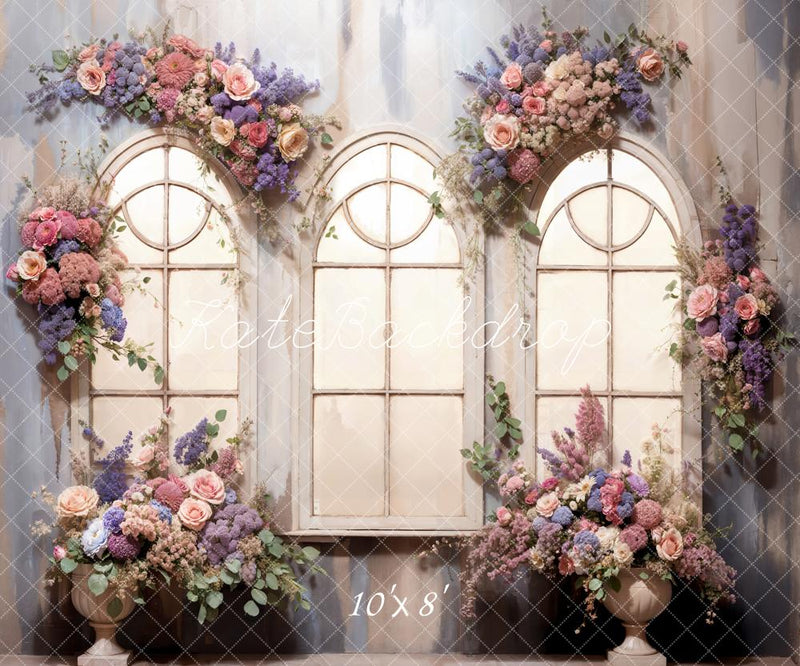 Floral Window Elegance Backdrop Panel