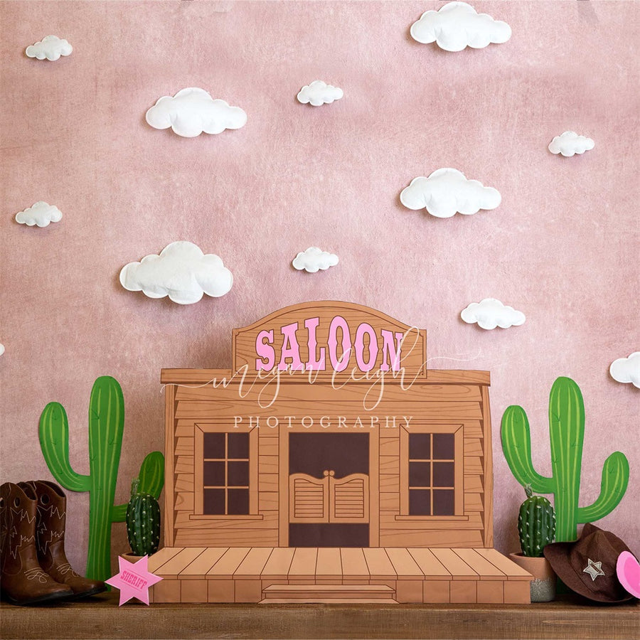 Rustic Western Saloon Themed Backdrop