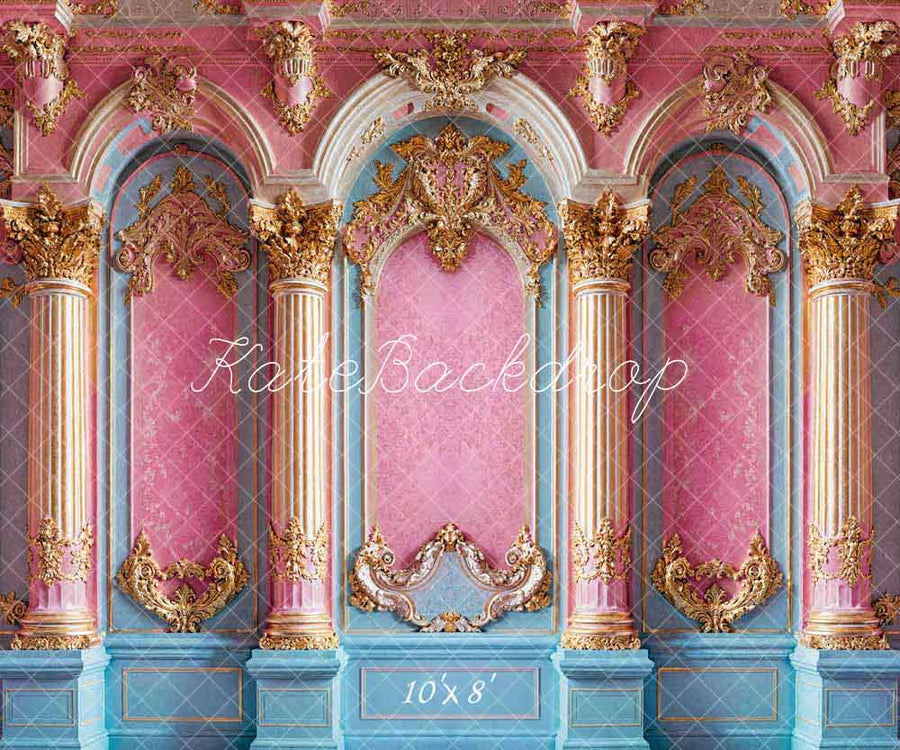Elegant Baroque Pink and Gold Columns Backdrop
