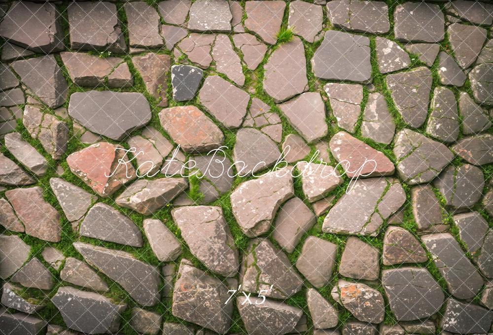 Rustic Stone Mosaic Outdoor Backdrop