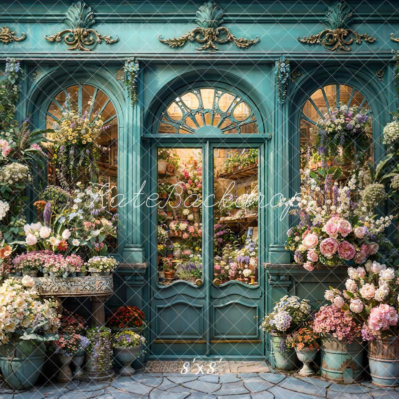 Vintage Floral Garden Shop Window Backdrop