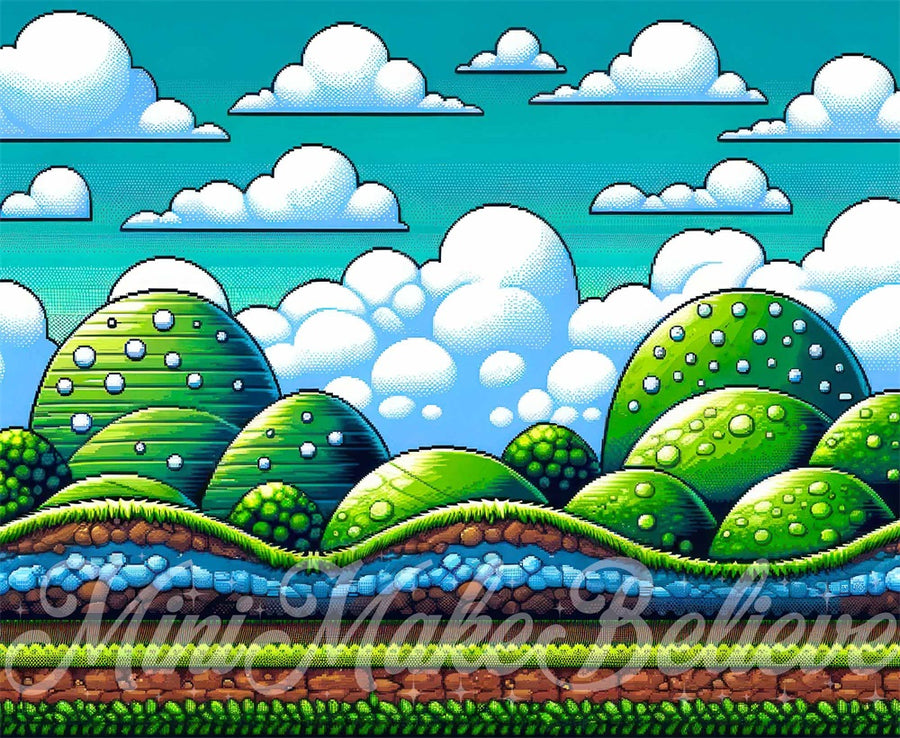 Vibrant Cartoon Landscape Fantasy Backdrop