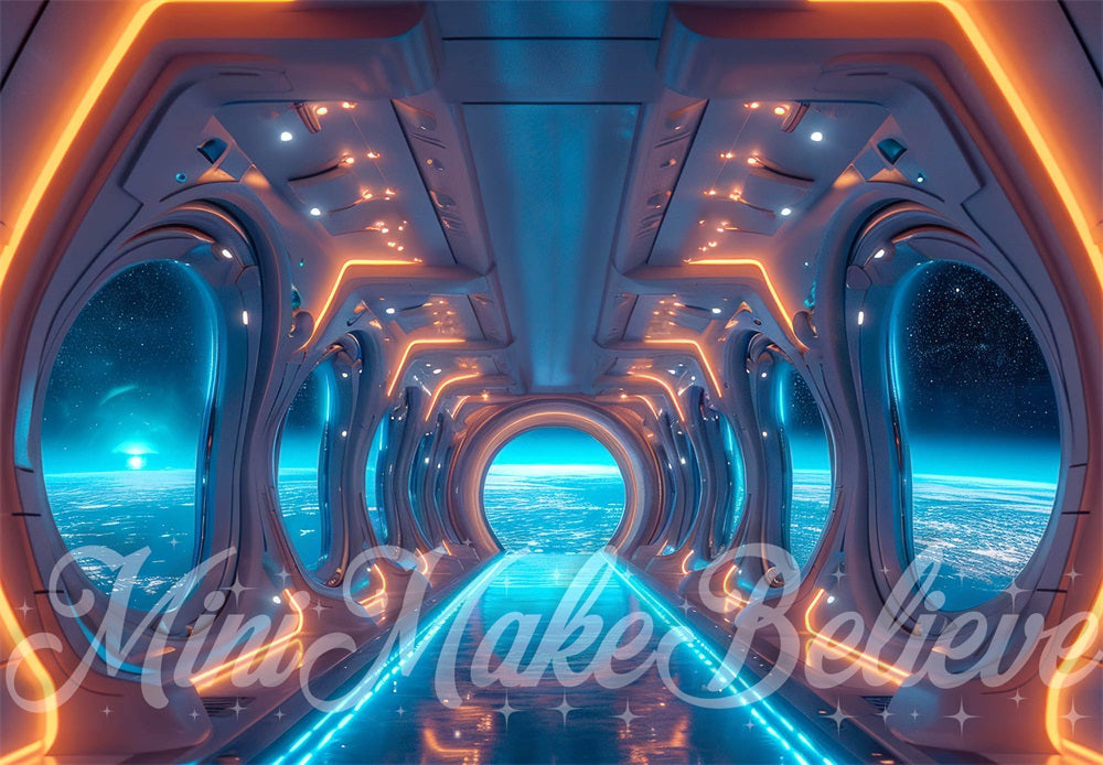 Kate Space Station Blue Backdrop Designed by Mini MakeBelieve