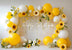 Sunny Yellow Balloon Floral Arch Backdrop