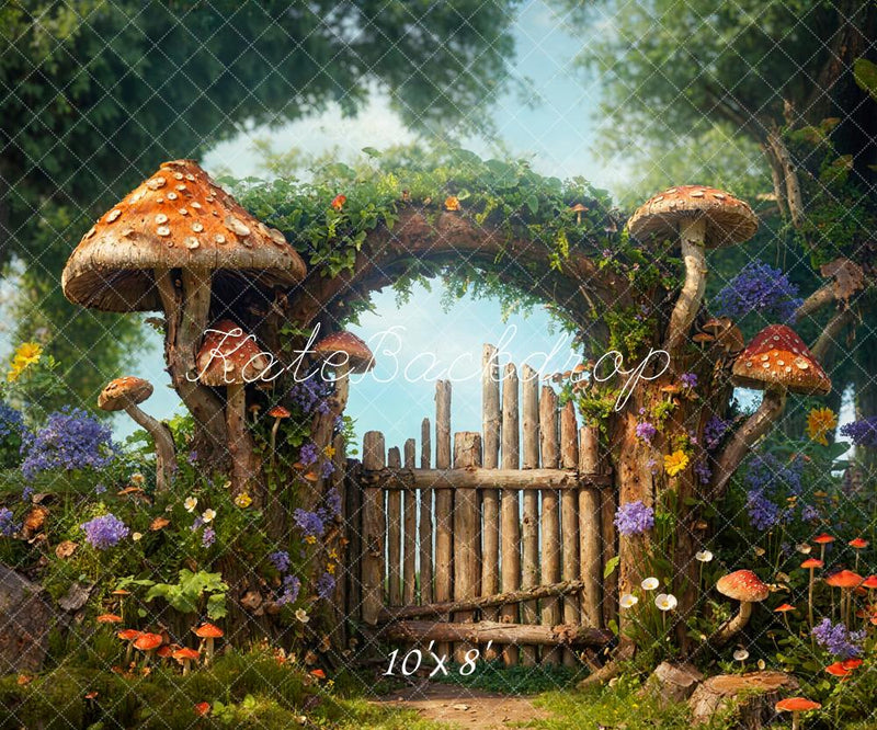 Kate Spring Fairytale Wooden Arch Mushroom Backdrop Designed by Chain
