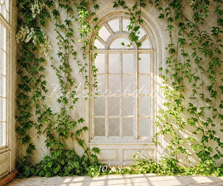 Vintage Ivy Arch Window Wall Backdrop