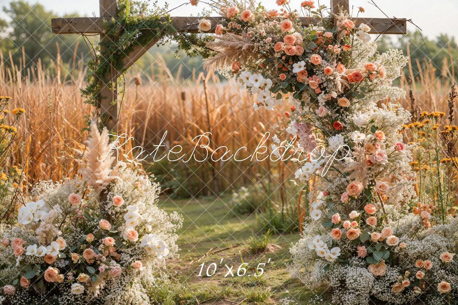 Rustic Floral Garden Wedding Backdrop