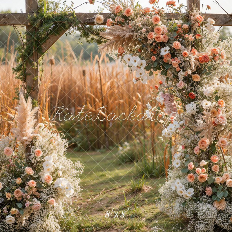 Rustic Floral Garden Wedding Backdrop