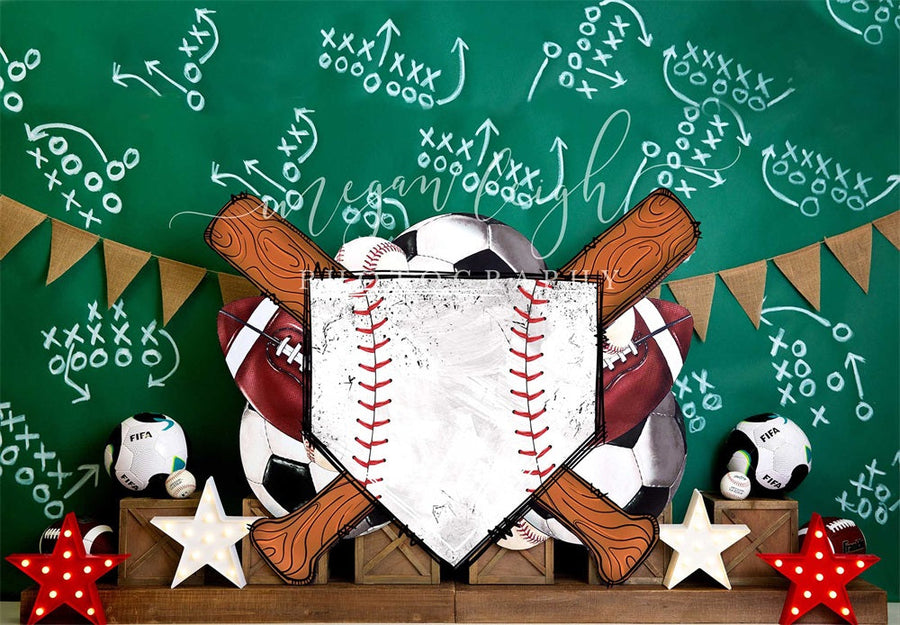 Sports Strategy Chalkboard Backdrop Scene