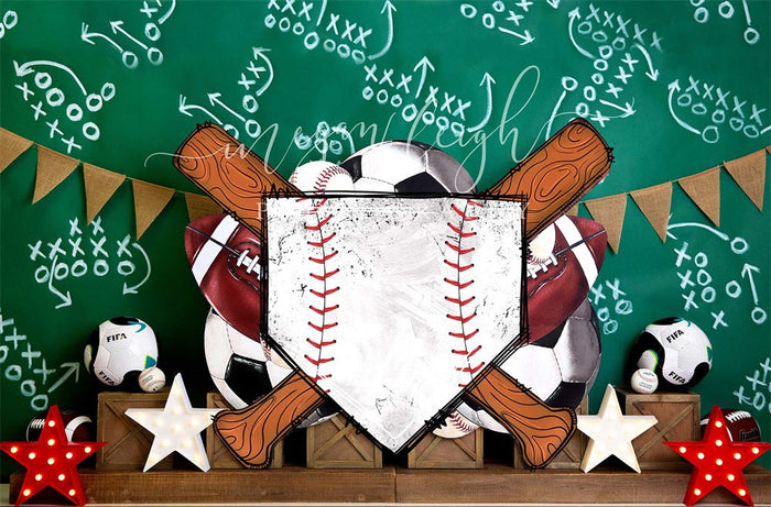 Sports Strategy Chalkboard Backdrop Scene