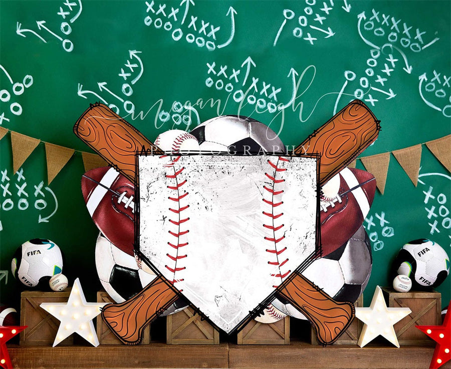 Kate All-Star Sports Strategy Chalkboard Backdrop Designed by Megan Le