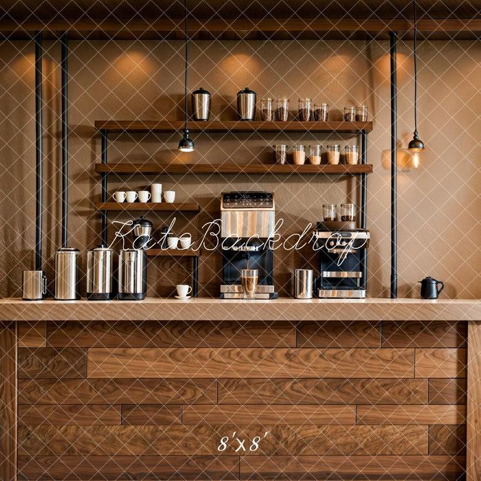 Warm Rustic Coffee Bar Backdrop