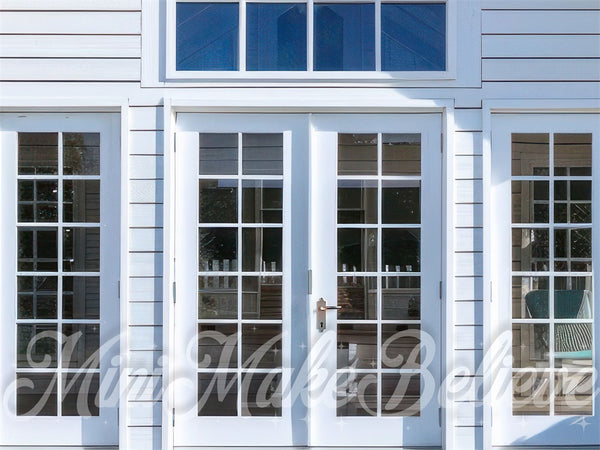 Classic White French Door Window Backdrop