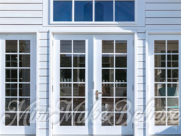 Classic White French Door Window Backdrop