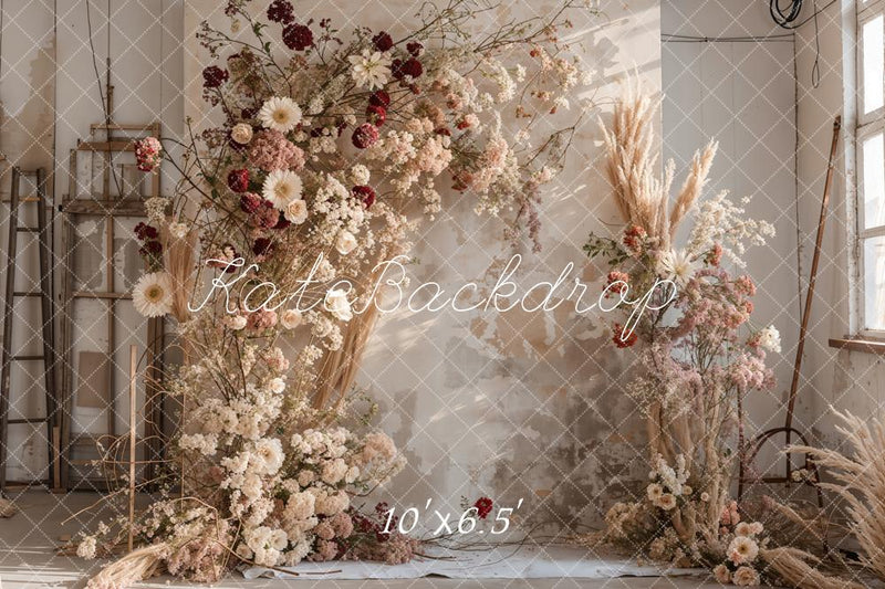 Elegant Rustic Floral Arch Backdrop