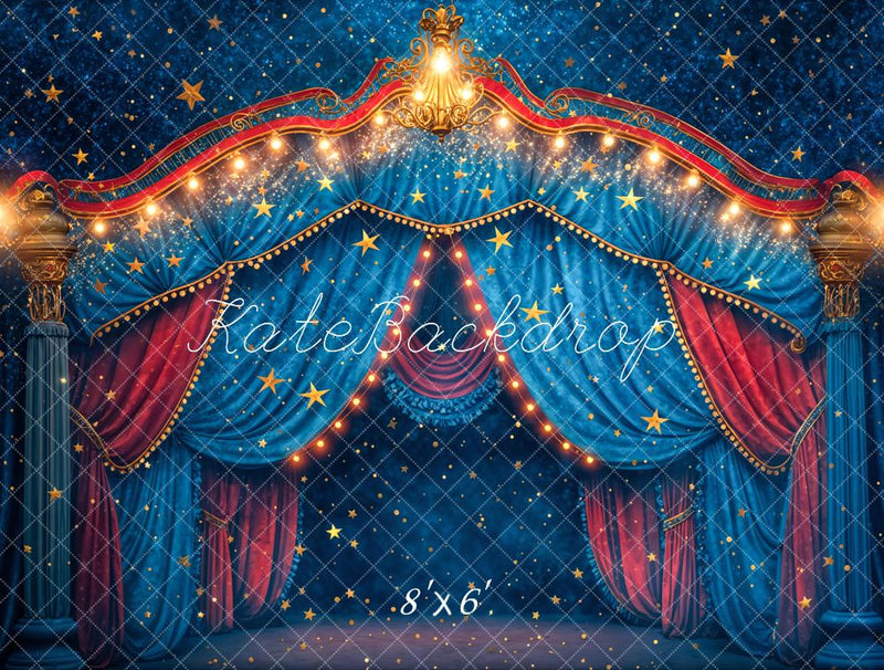 Vintage Starry Theater Stage Backdrop