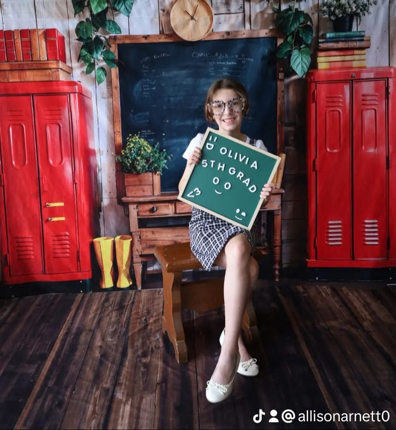 Rustic Vintage Schoolroom Classroom Backdrop