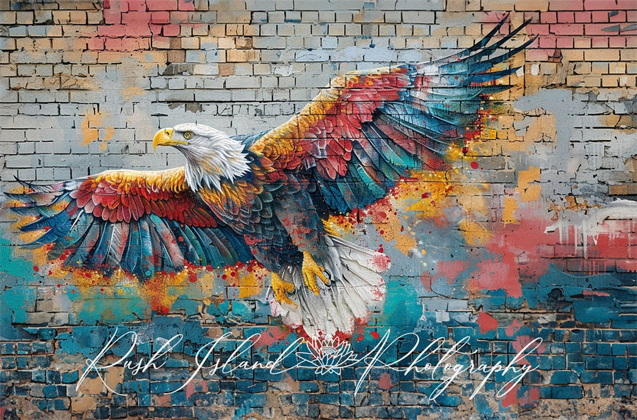 Urban Eagle Graffiti Art Backdrop