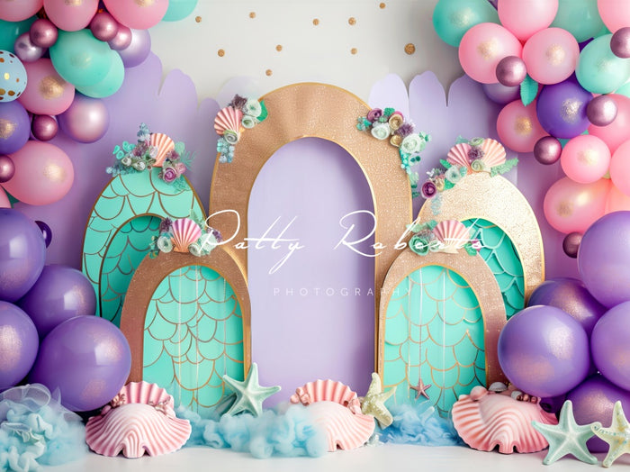 Magical Mermaid Balloon Arch Backdrop