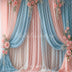 Kate Fine Art Floral Pink and Blue Gradient Curtain Backdrop Designed