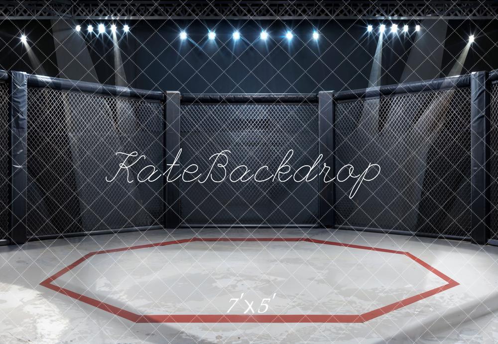 Kate Modern Black and White Iron Mesh Wrestling Arena Backdrop Designe