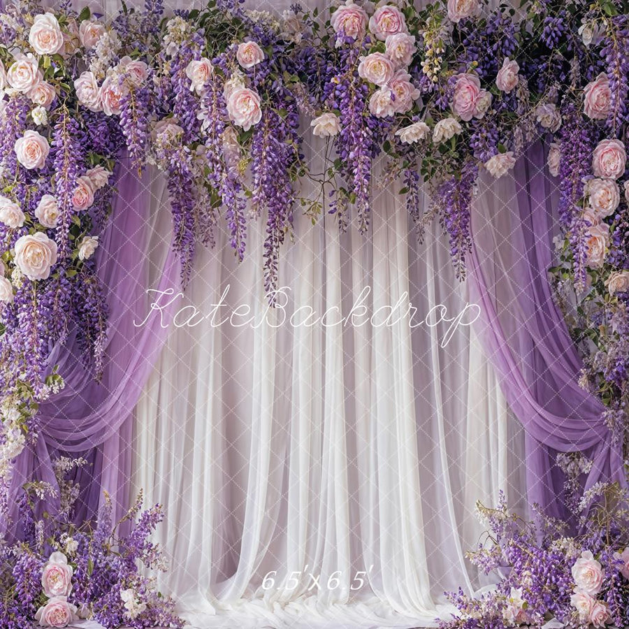 Elegant Lavender Floral Wedding Backdrop