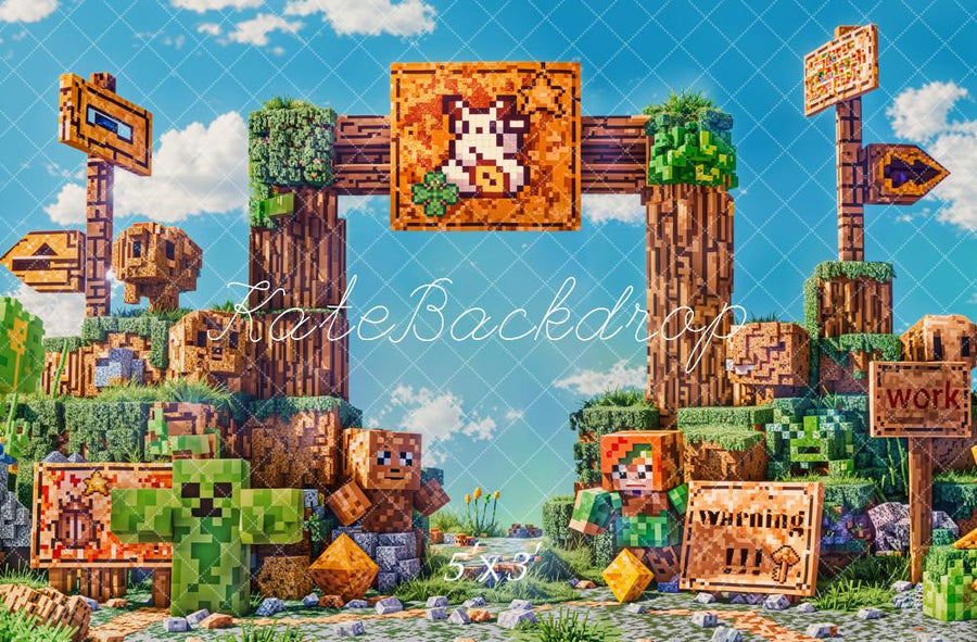 Pixelated Adventure Game World Backdrop
