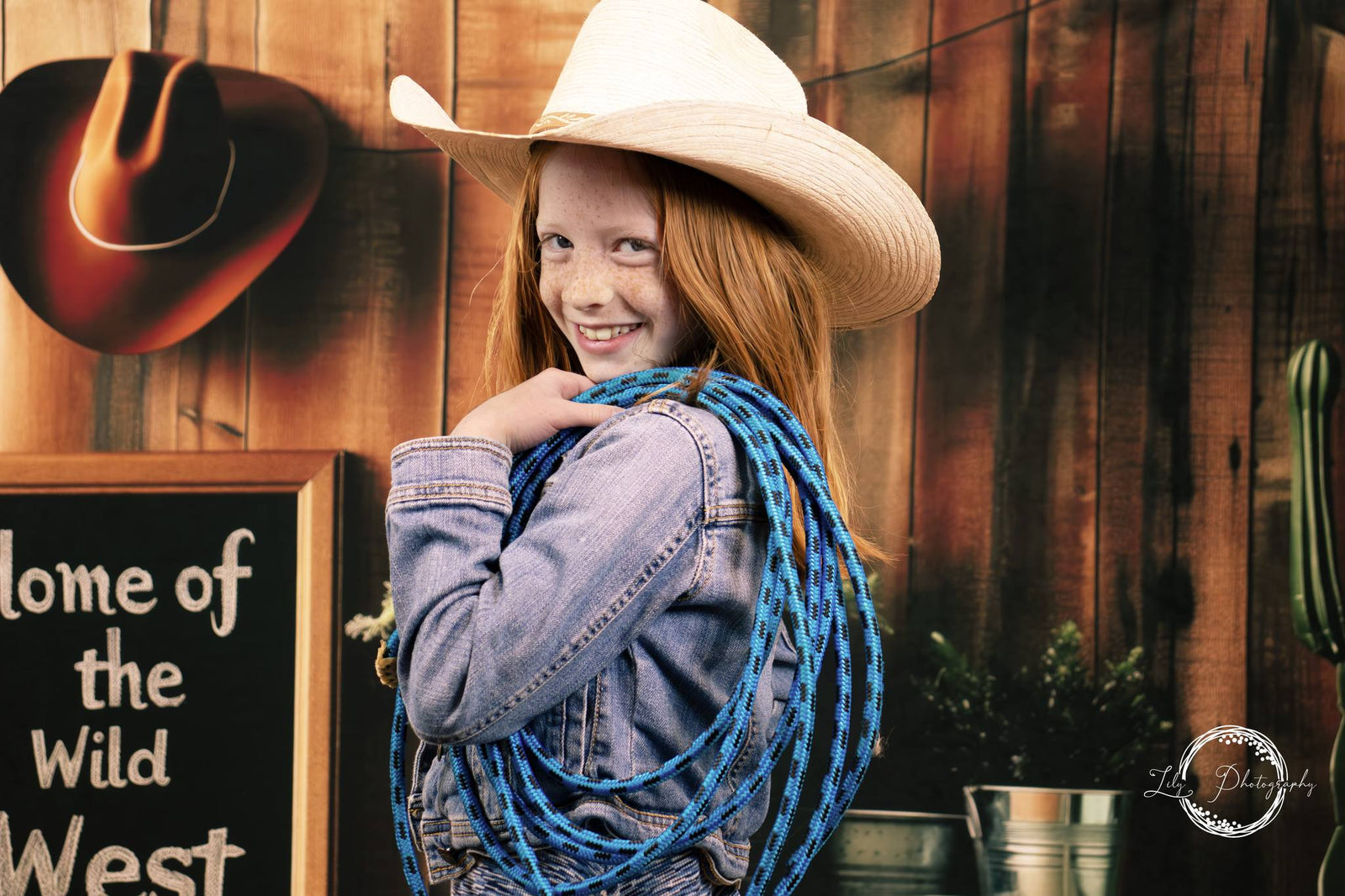 Rustic Western Cowboy Themed Backdrop