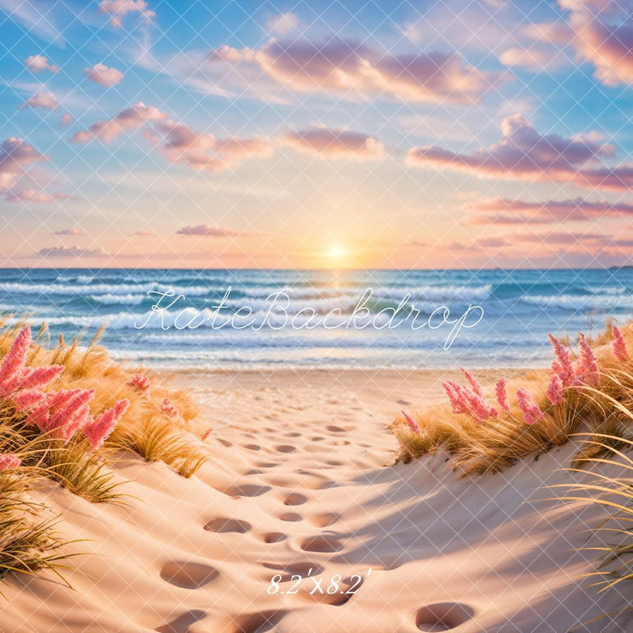 Sunset Beach Pathway Photography Backdrop