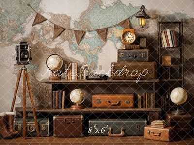 Vintage Travel Rustic Globe Backdrop