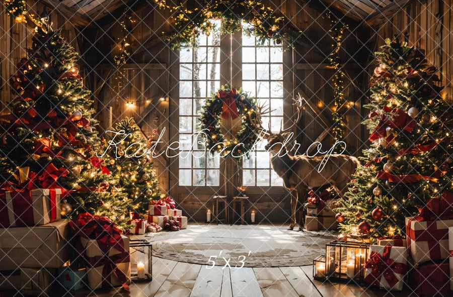 Cozy Rustic Christmas Holiday Backdrop