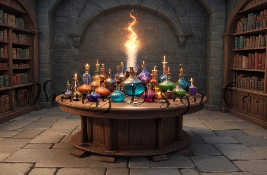 Enchanted Alchemy Potion Laboratory Backdrop
