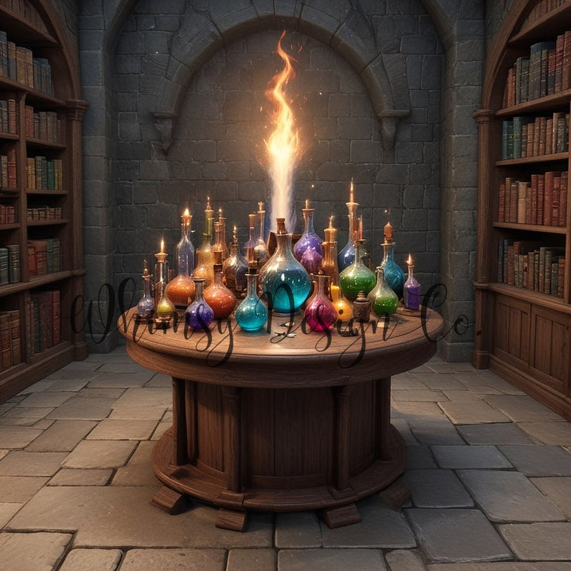 Enchanted Alchemy Potion Laboratory Backdrop