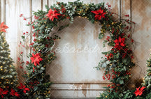 Festive Holiday Floral Arch Backdrop