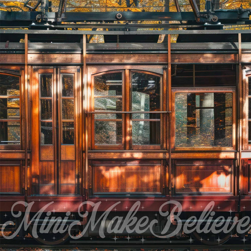 Kate Autumn Forest Dark Brown Trolley Backdrop Designed by Mini MakeBe