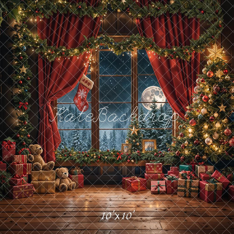 Cozy Festive Christmas Evening Backdrop