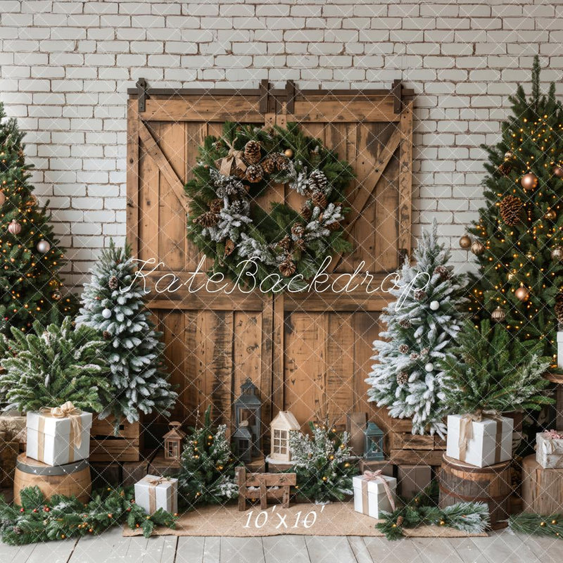 Rustic Cozy Winter Holiday Backdrop