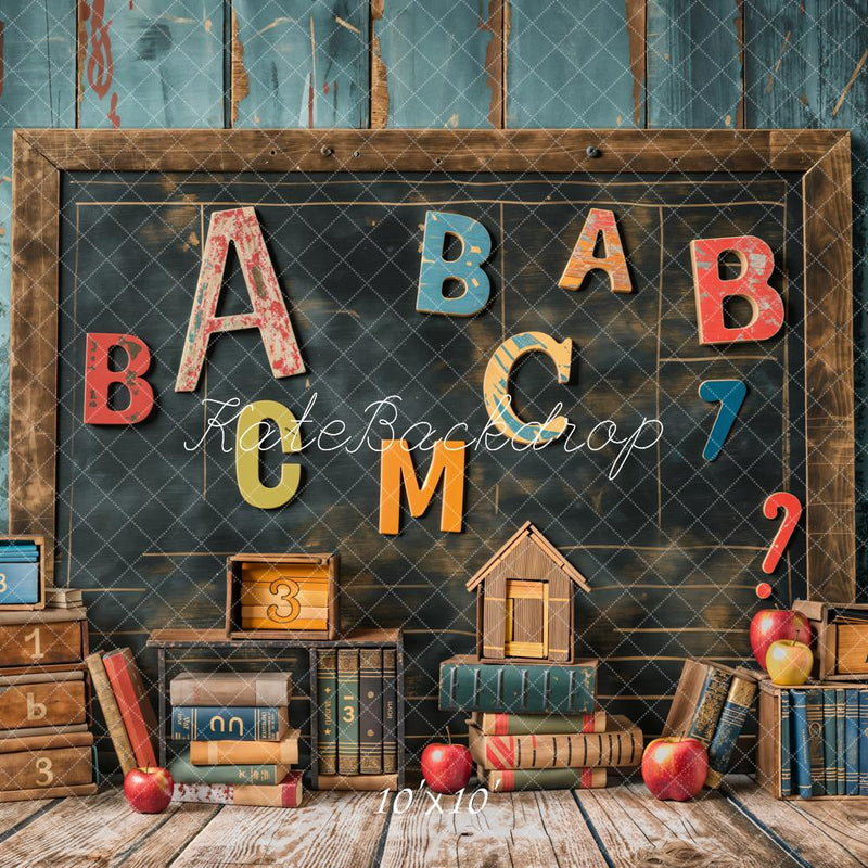 Vintage Classroom Alphabet Learning Backdrop