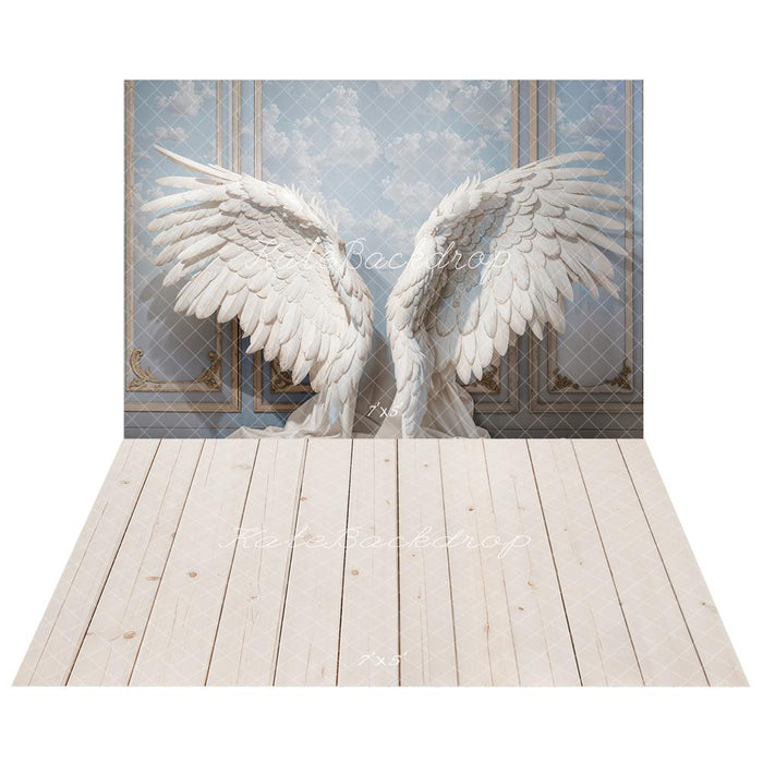 Elegant Angel Wings Vintage Wall Backdrop