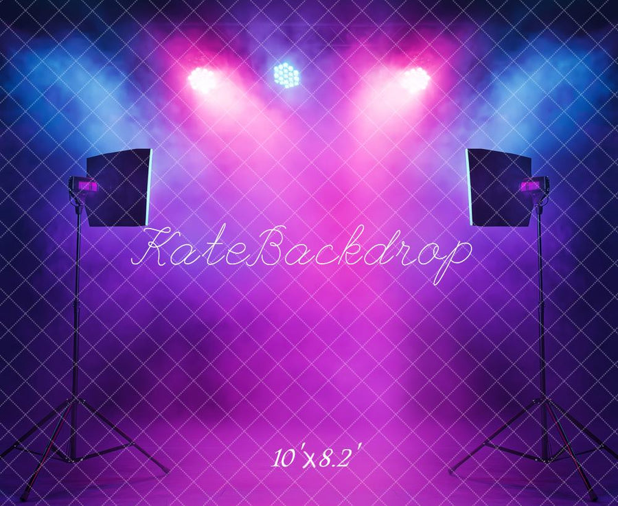 Vibrant Neon Lights Photography Backdrop