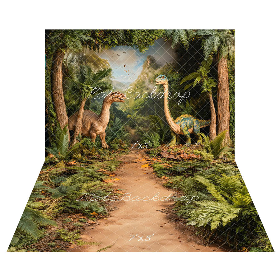 Kate Dinosaur Jungle Forest Backdrop+Forest Path Floor Backdrop