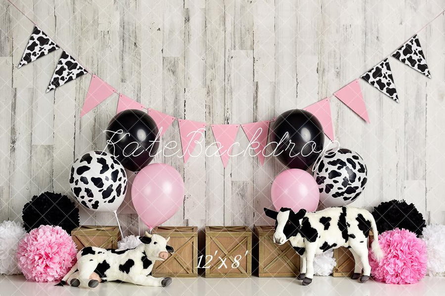 Rustic Farmhouse Cow Pattern Backdrop